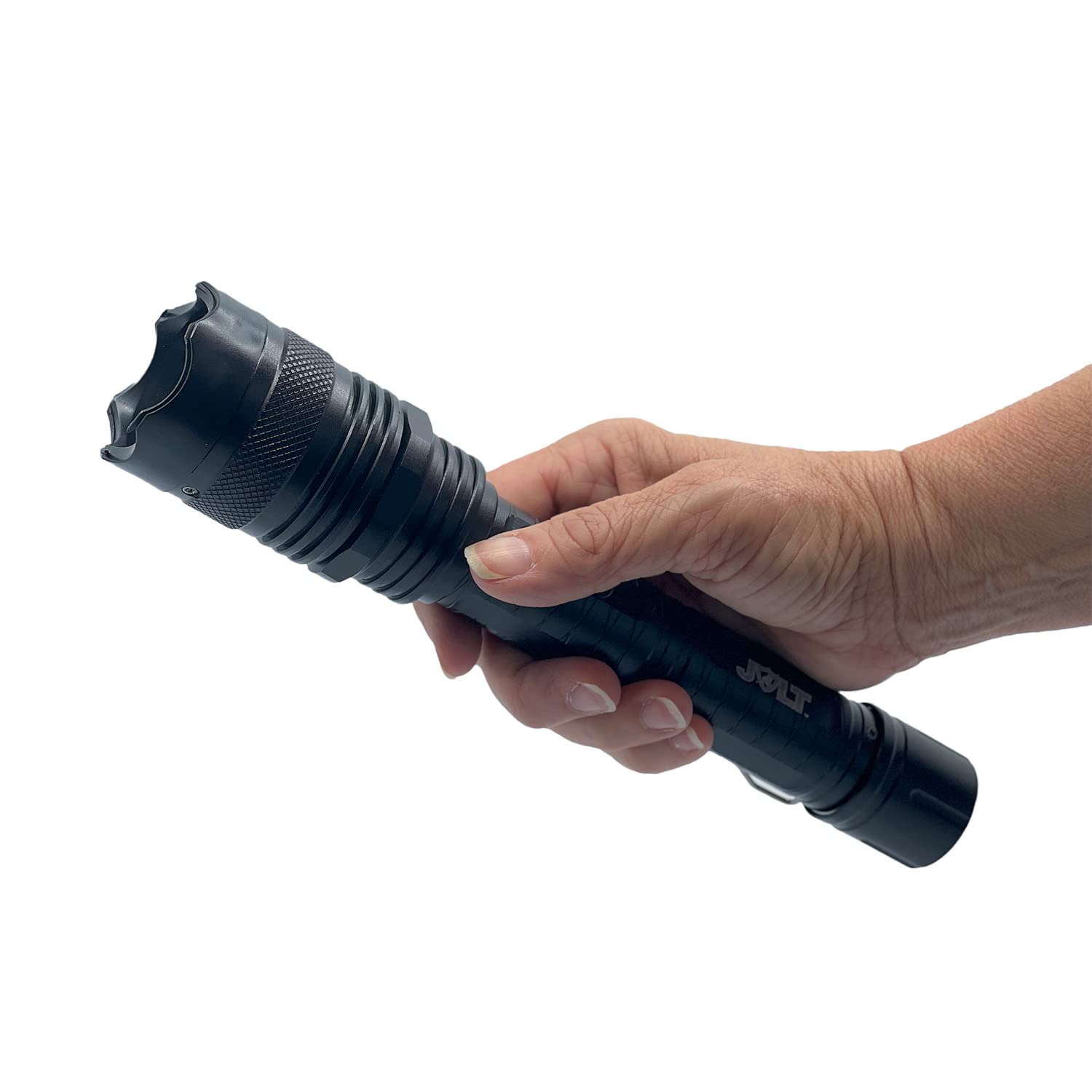 JOLT Stun Gun Flashlight for Self Defense Tactical 95,000,000* Rechargeable with Belt Clip