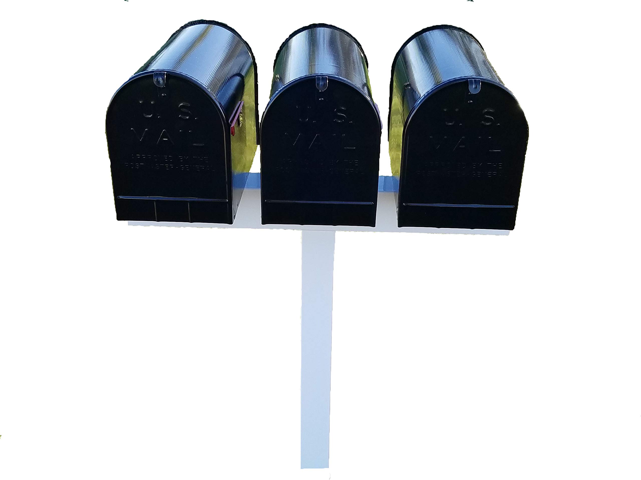 Handy Post for 3 XL Mailboxes, 42-in x 40-in, White, Vinyl Sleeve