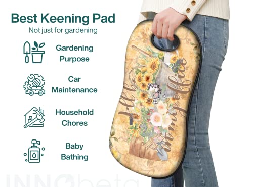 InnoBeta Kneeling Pad with Handle, Kneeling Pad for Gardening, Extra Thick & Soft Memory Foam Cushion, 18.9" x 11" x 1.75", Gardening Gifts, Yellow - I'll Be in The Office