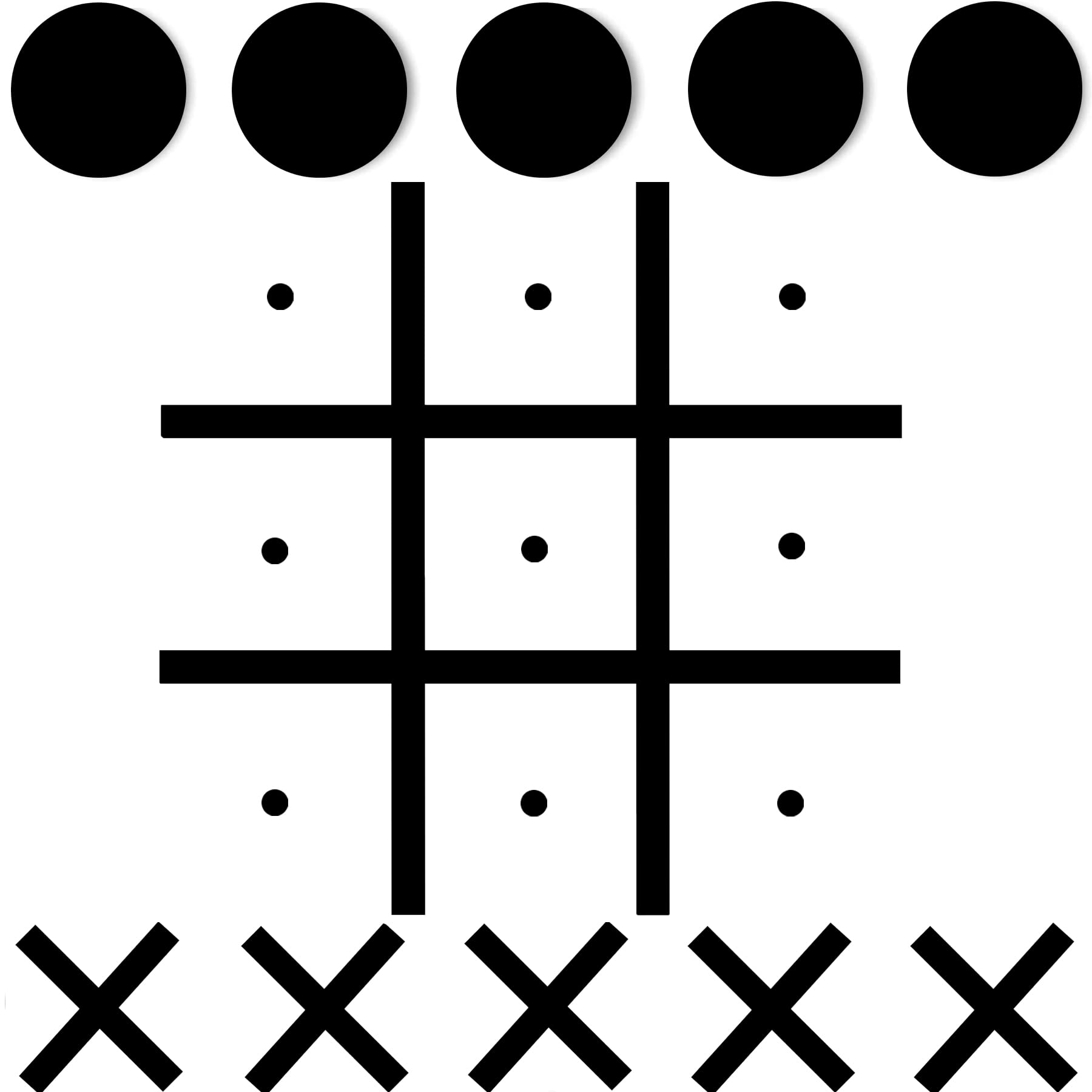 Magnetic Tic Tac Toe Game, Wall Art for Kids Room, Playroom Wall Decor for Boys & Adults(Black PVC)