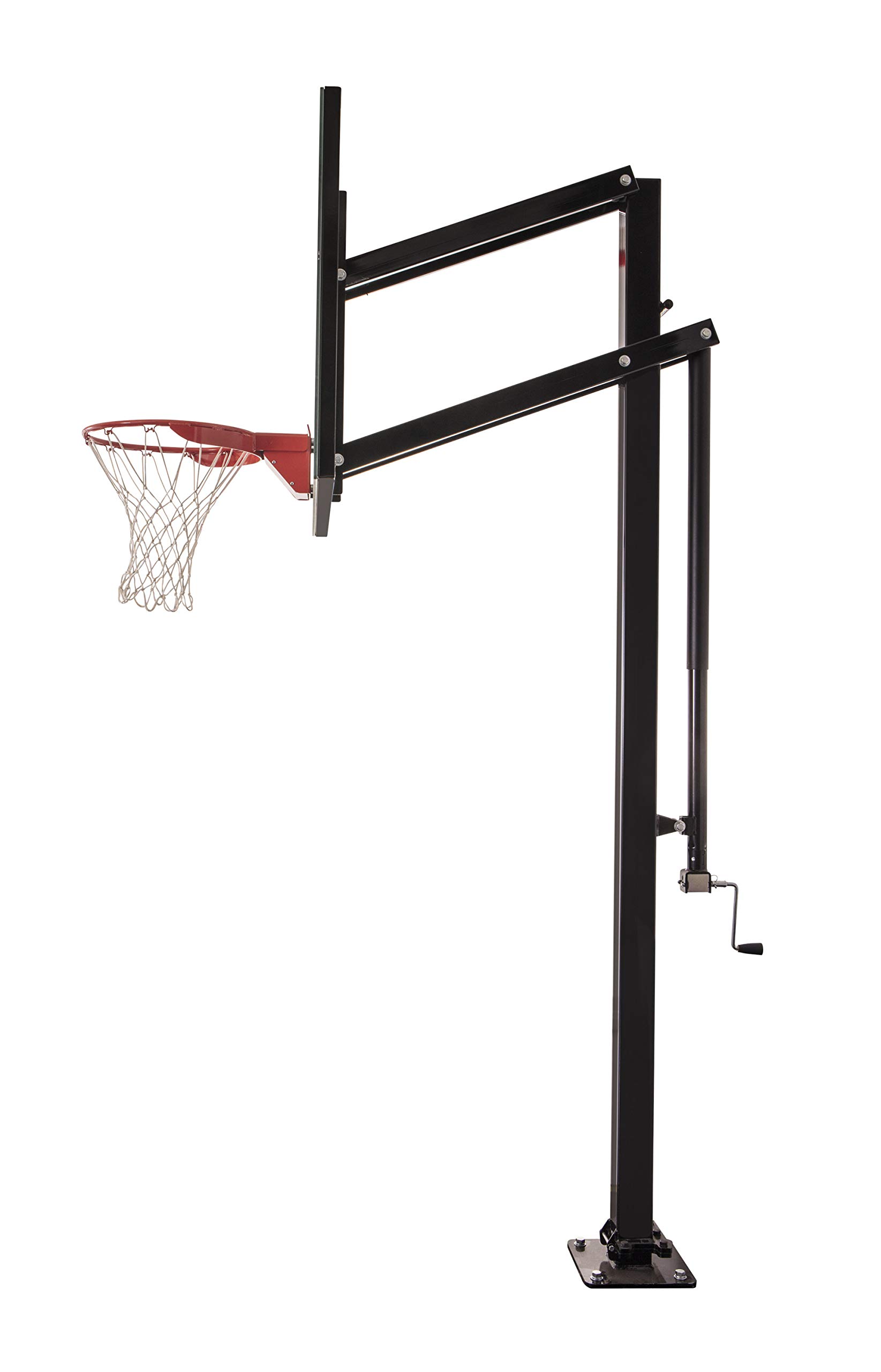 Goalsetter X454 In Ground Adjustable Basketball System with 54-Inch Glass Backboard and Flex Rim