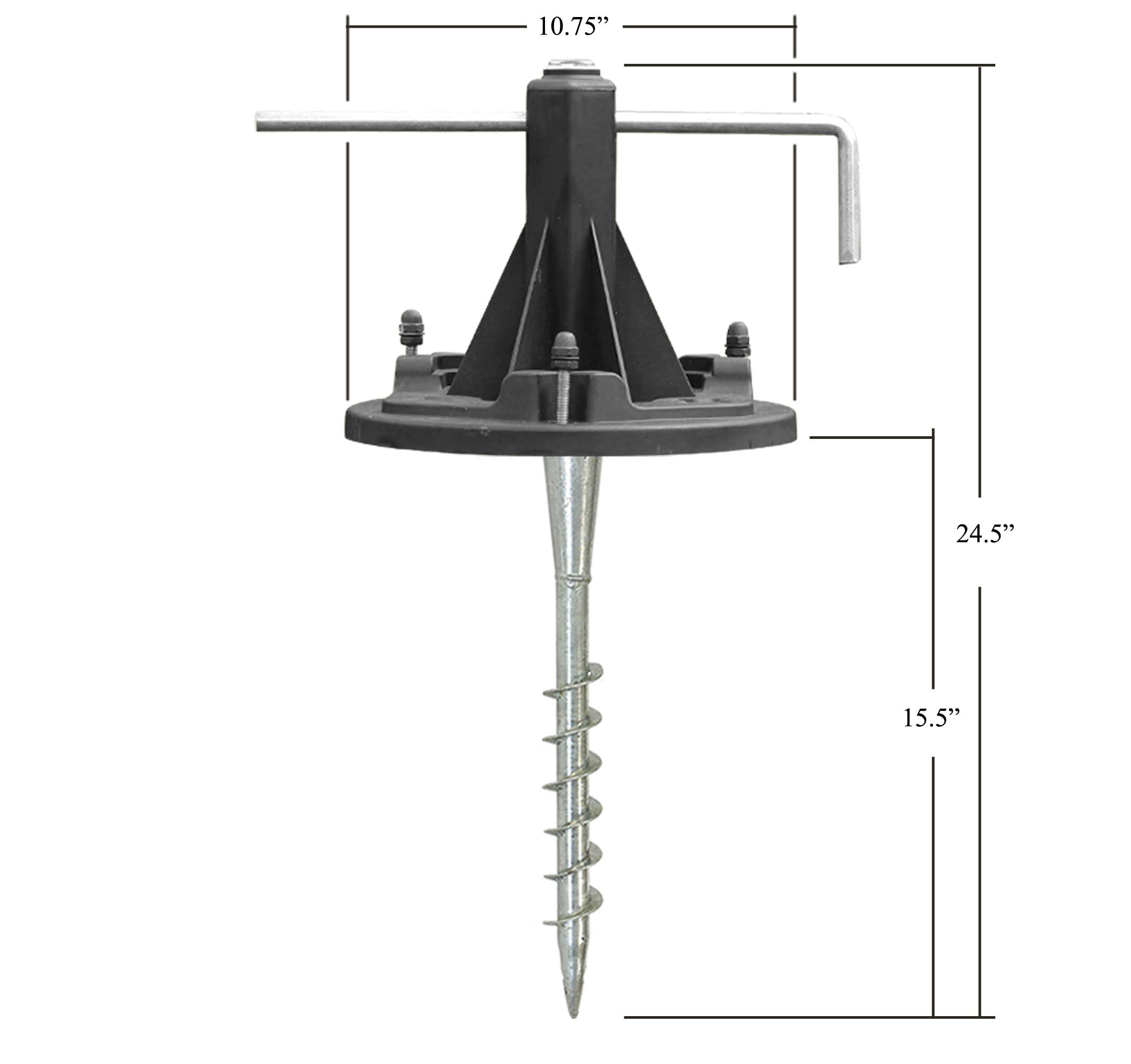 GAMA SONIC GS-3 EZ Ground Anchoring Kit for Single Head Lamp Posts, Black