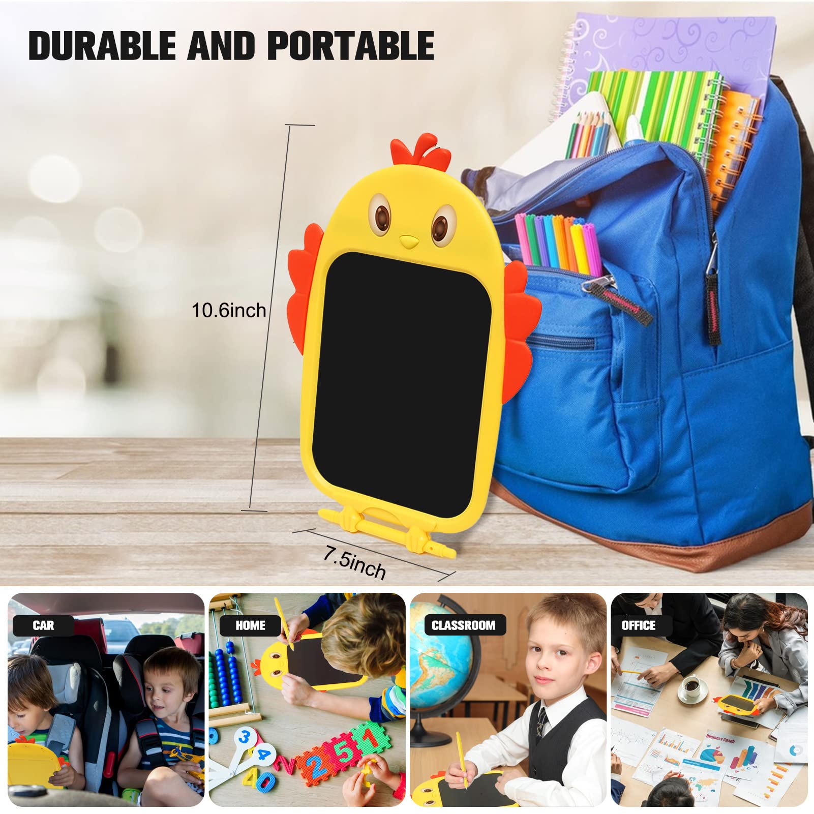 LCD Writing Tablet Toddler Toys, 8.5 Inch Doodle Board, Electronic Drawing Tablet Drawing Pads, Yellow Chick Drawing Board Easter Gift for Kids Boys Girls, Easter Basket Stuffers