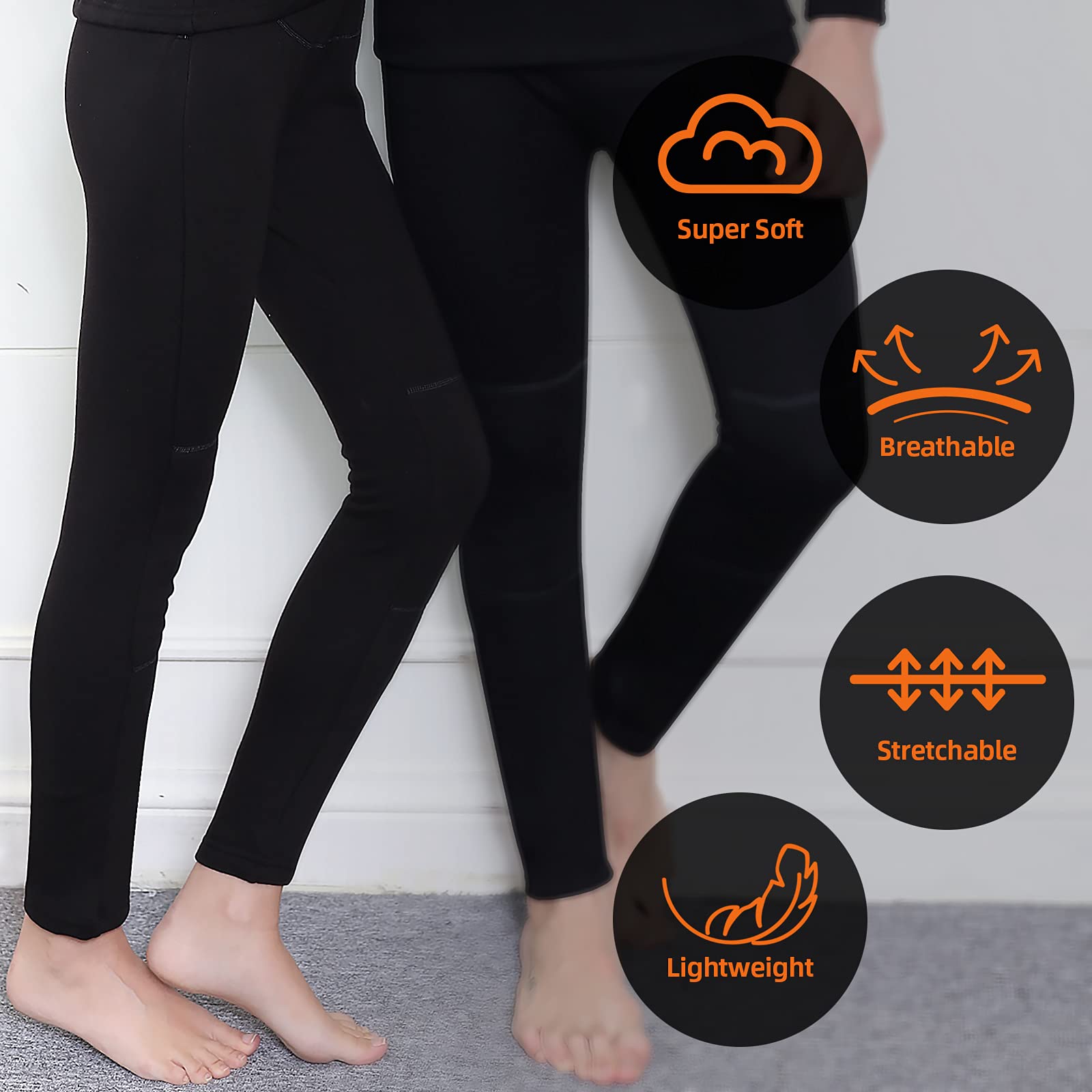 Heated Pants Thermal Underwear for Women USB Electric Heating Leggings Warming Pants Fleece Lined for Winter Outdoor (No Battery)