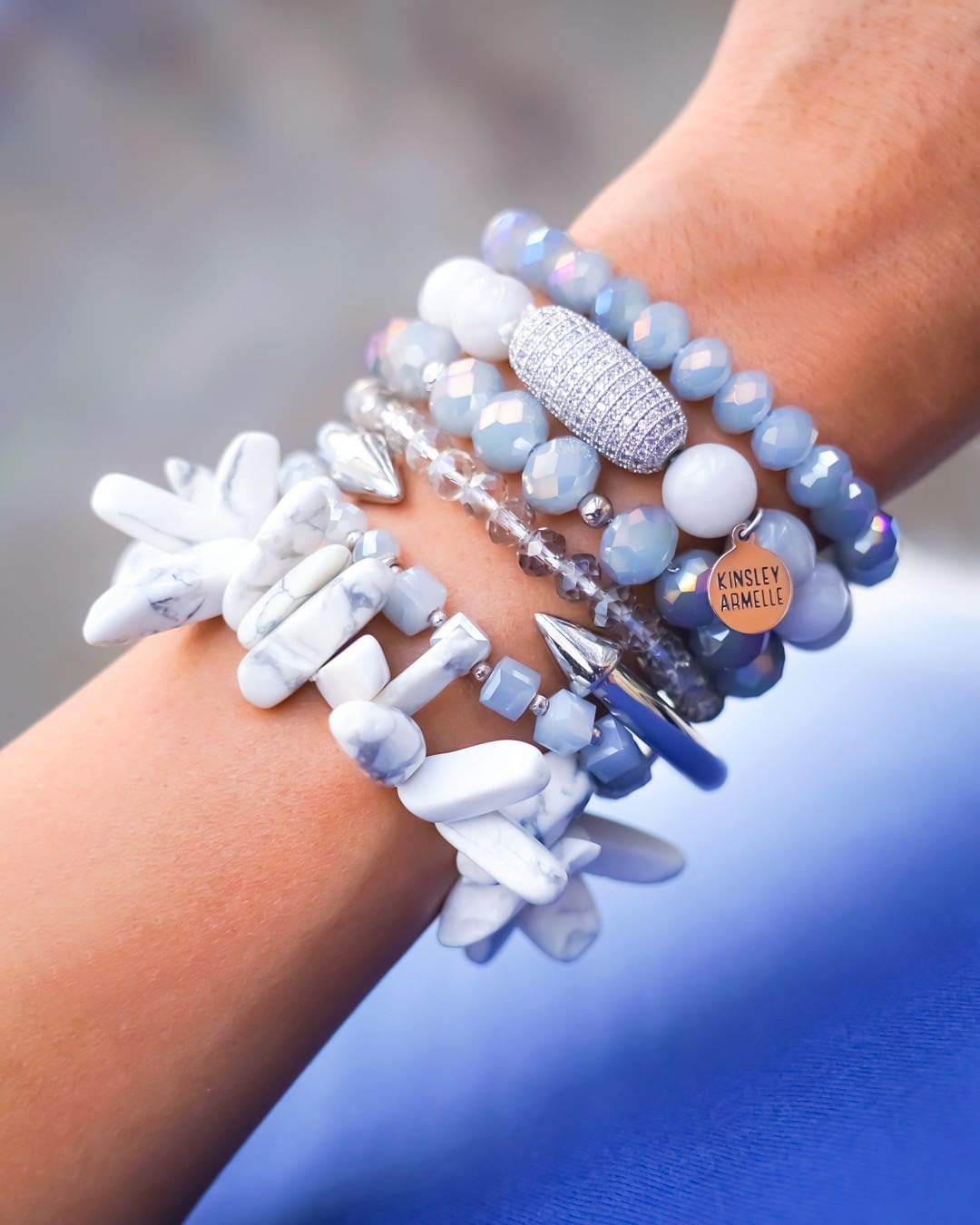 Glory Collection - Silver Crystal Glass Bracelet