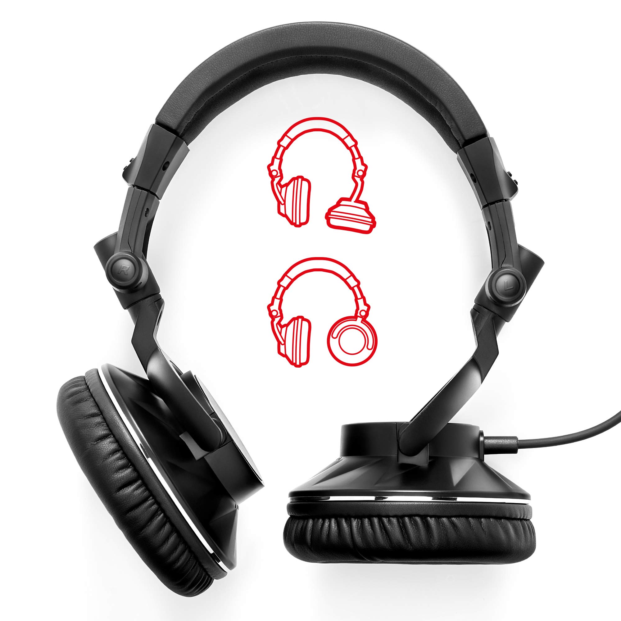 Hercules HDP DJ60 β Professional-Quality DJ Headphones - High Performance, Foldable and Comfortable,Black