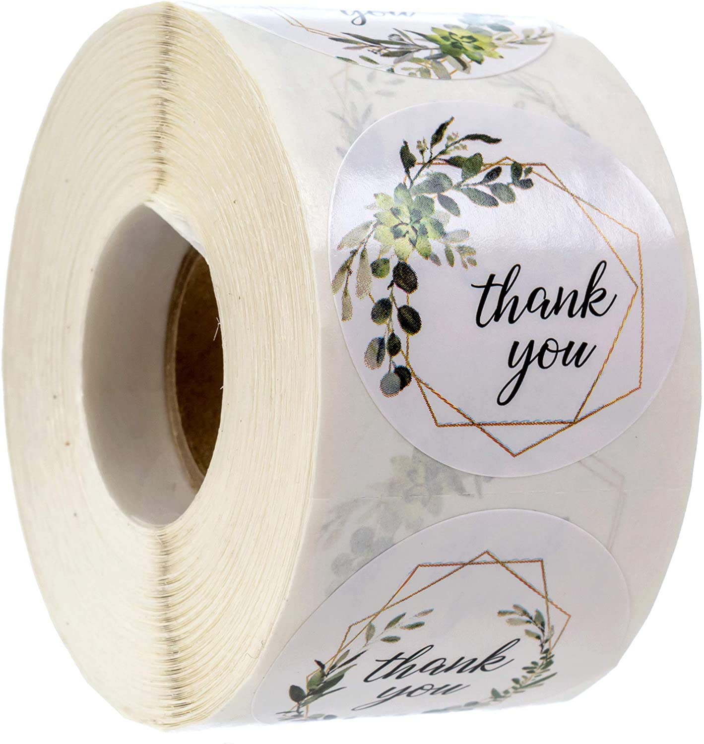 Haoyun Round Flower Thank You Stickers for Gift 500 pcs/roll