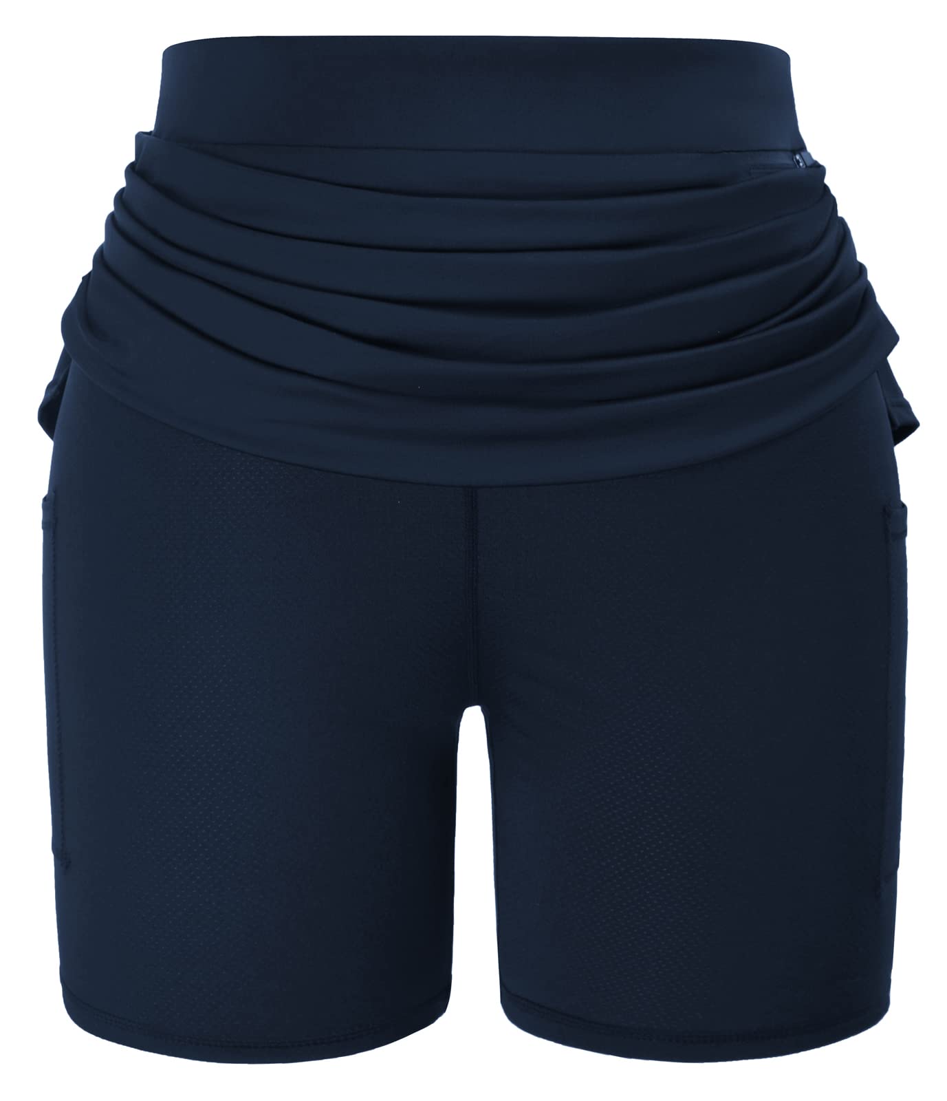 Hanna Nikole Golf Skirts for Women Plus Size Pleated with Shorts Pockets 18" Workout Skorts Navy 20W