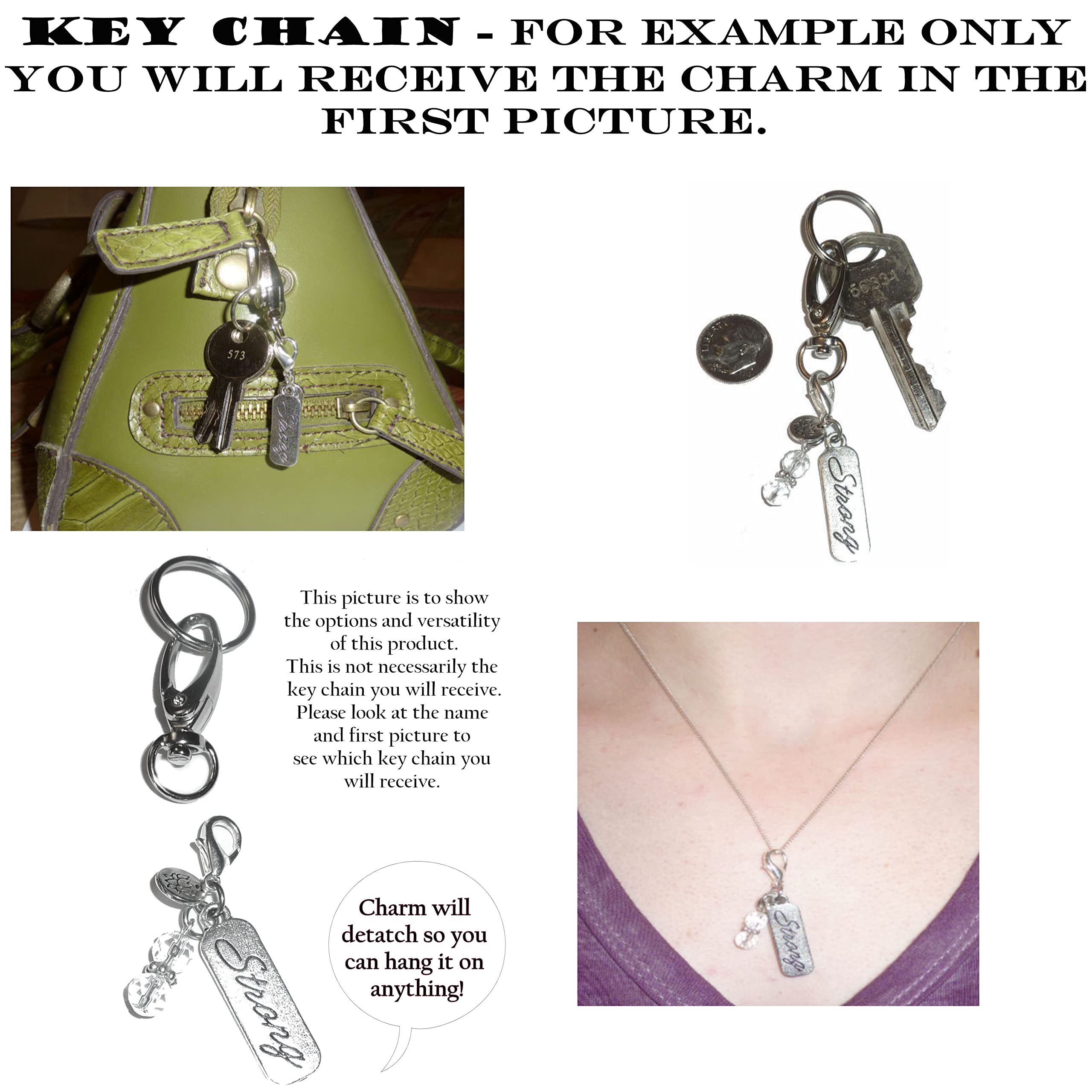 Hidden Hollow Beads Gift Set, Bracelet, Key Chain & Crystal Sun Catcher. 3 Piece Set with Charm. (Be Stronger Than the Storm)