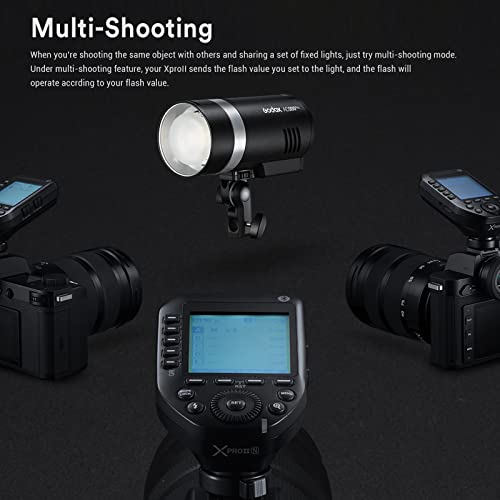 Godox XProII-N Wireless Flash Trigger for Nikon Camera, Xpro-N Upgrade Version, 1/8000s HSS TTL Large LCD Screen Flash Transmitter Compatible with Nikon Z6 D850 D750 D610 D7100 D5300 D3100