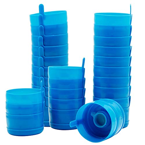 Happy Trees 3 and 5 Gallon Reusable Lids for Water Dispenser Jugs, 55 mm Anti-Splash Caps for Water Containers, Non-Spill Water Jug Replacement Caps, 30 Pcs