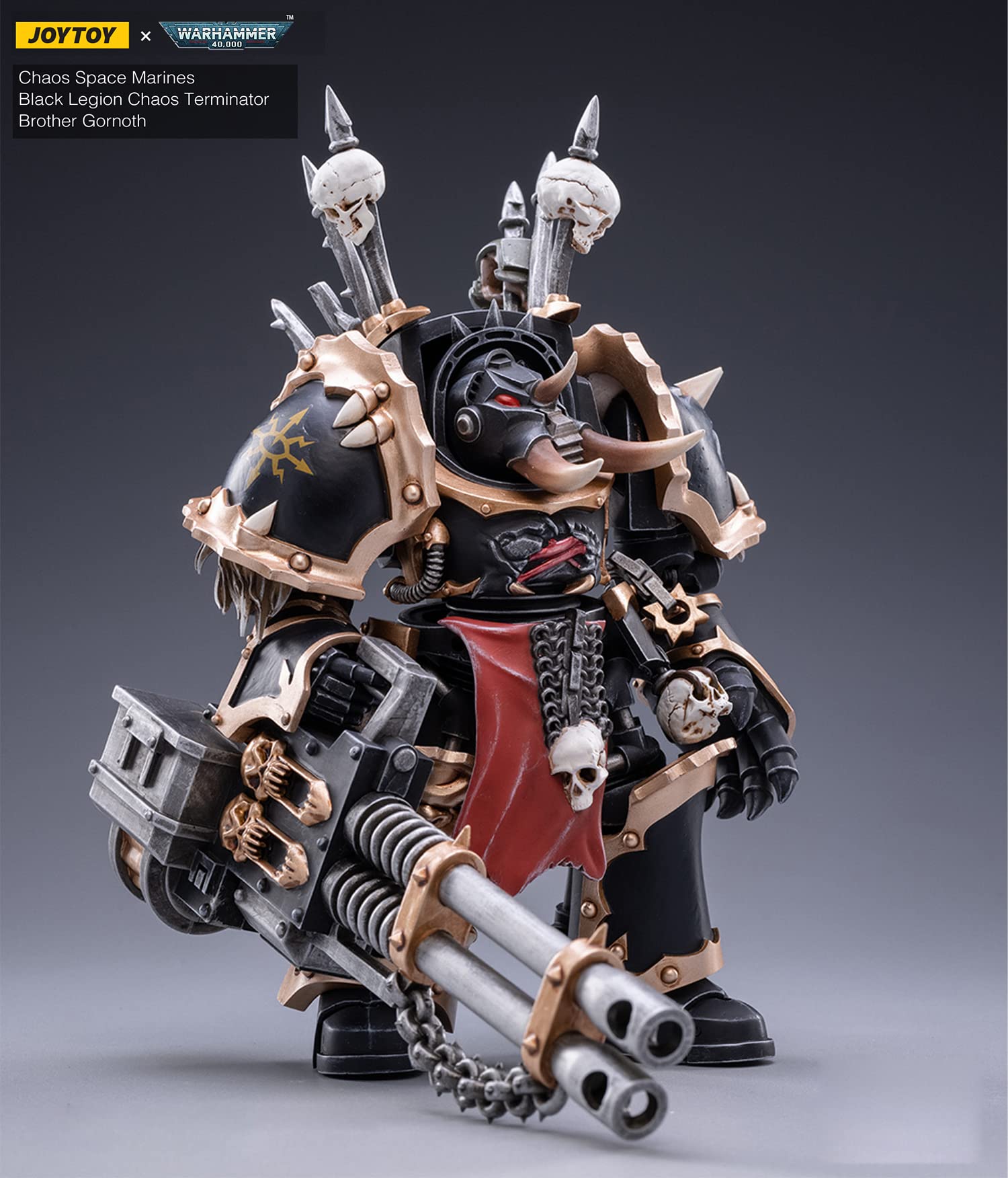 JOYTOY Warhammer 40K Mecha 1/18 Action Figures Chaos Space Marines Black Legion Chaos Terminators-Gornoth