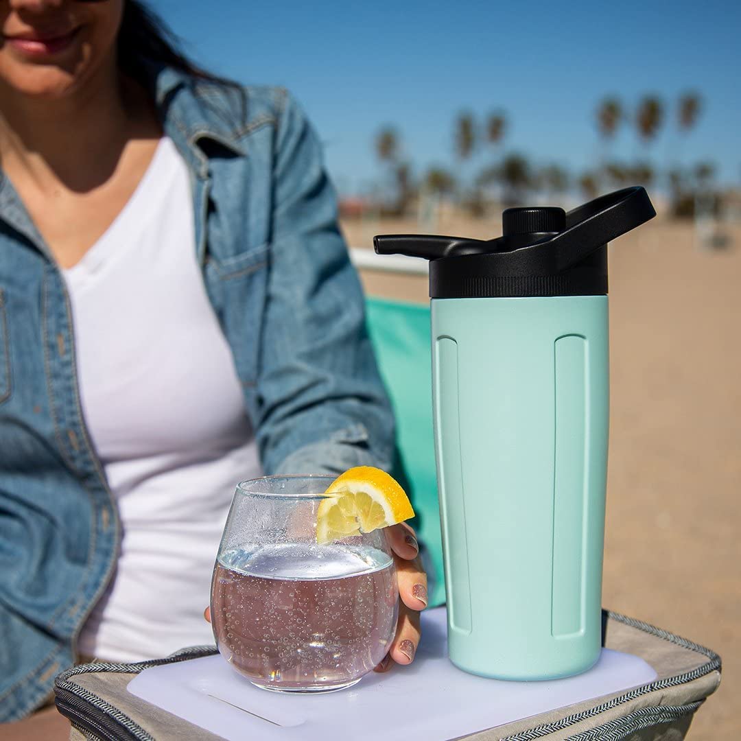 GrowlerWerks uKeg Twist Seltzer Maker & Dispenser – Portable Patented Carbonation System - Vacuum Insulation for Beverages – Includes Carry Handle- Soda Maker for Sparkling Water (Sunshine, 24 oz)