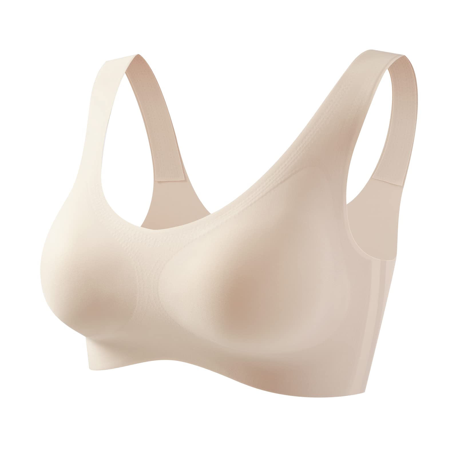 HaloVa Bras for Women, Comfort Wirefree Bralette Sports & Everyday Vest (L, Skin)