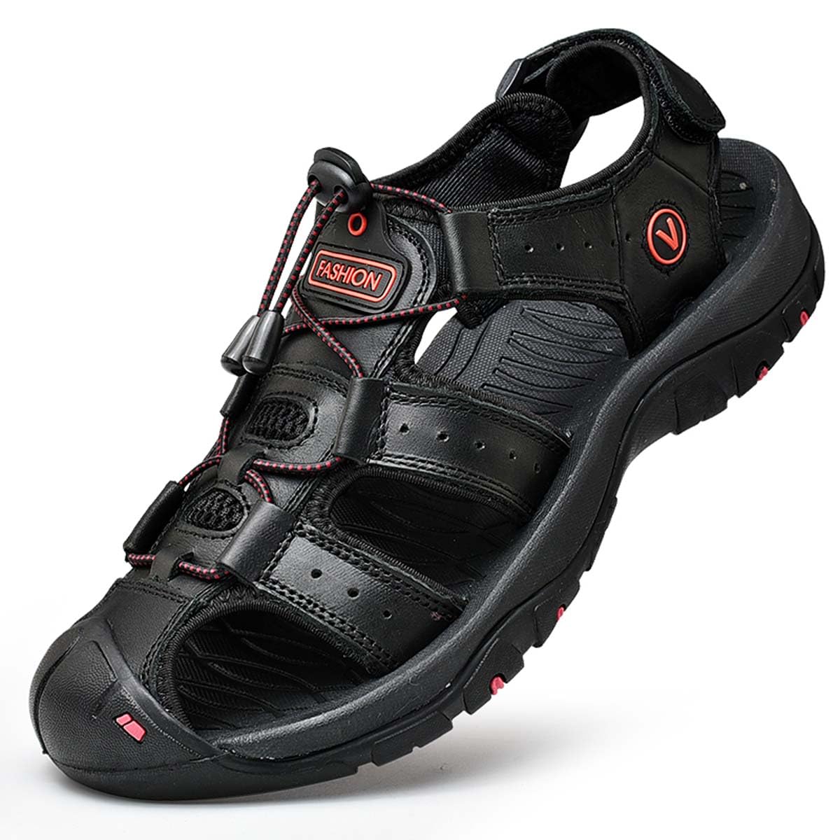 HYDLONGR Men's Women's Comfortable Outdoor Non-Slip Open-Toed Sports Sandals Wading Beach shoes Athletic Lightweight Hiking Sandals black5-8.5 Women/ 7.5 Men