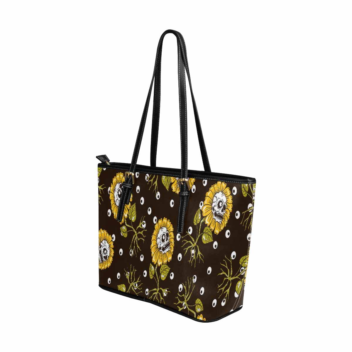 InterestPrint Top Handle HandBags Shoulder Bags Tote Bags Purse Sun-Flower Skulls