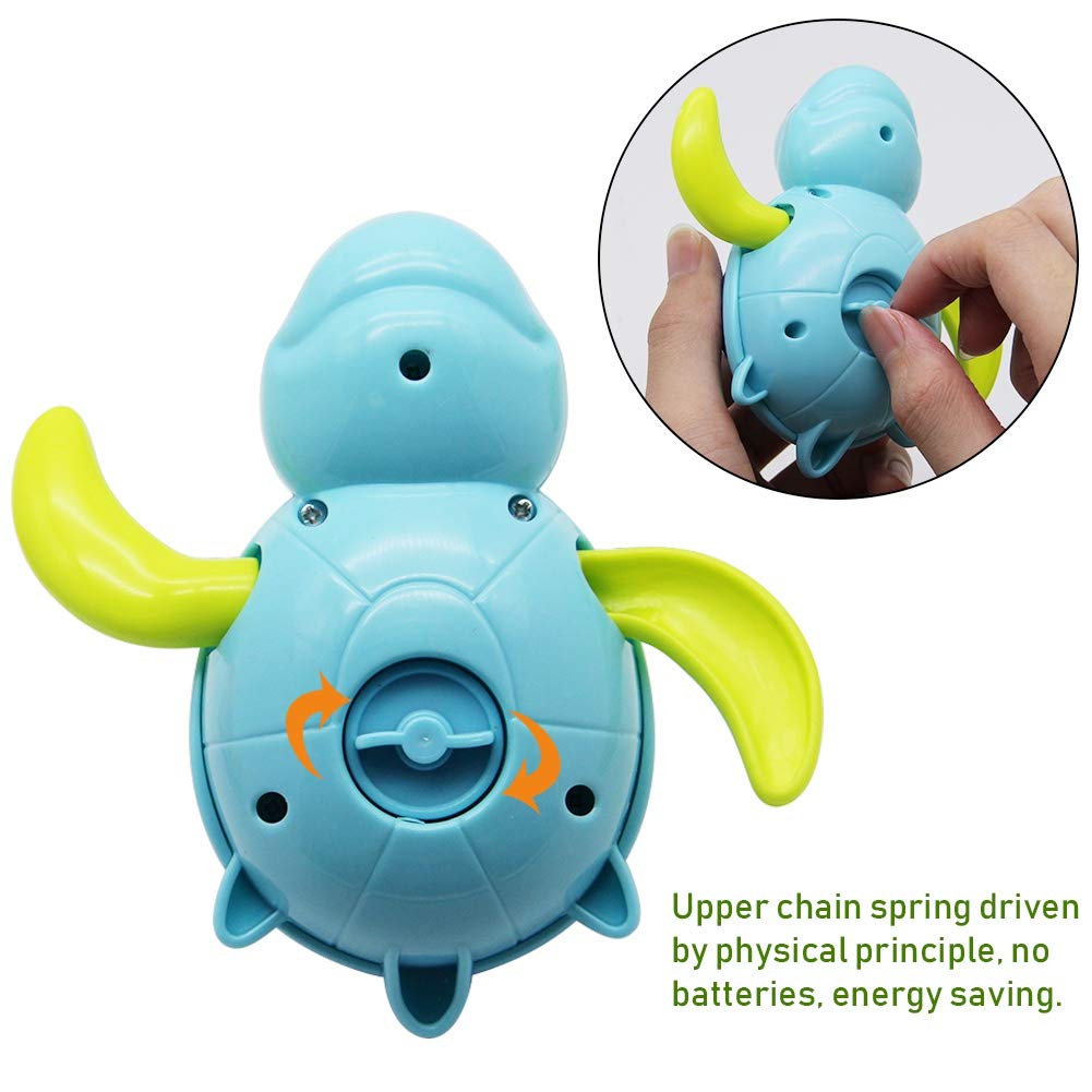 Happy Trees 6 Pcs Bath Turtle Toy, Wind-Up Swimming Turtles, Bathtub Turtle Water Toy for Baby Toddler