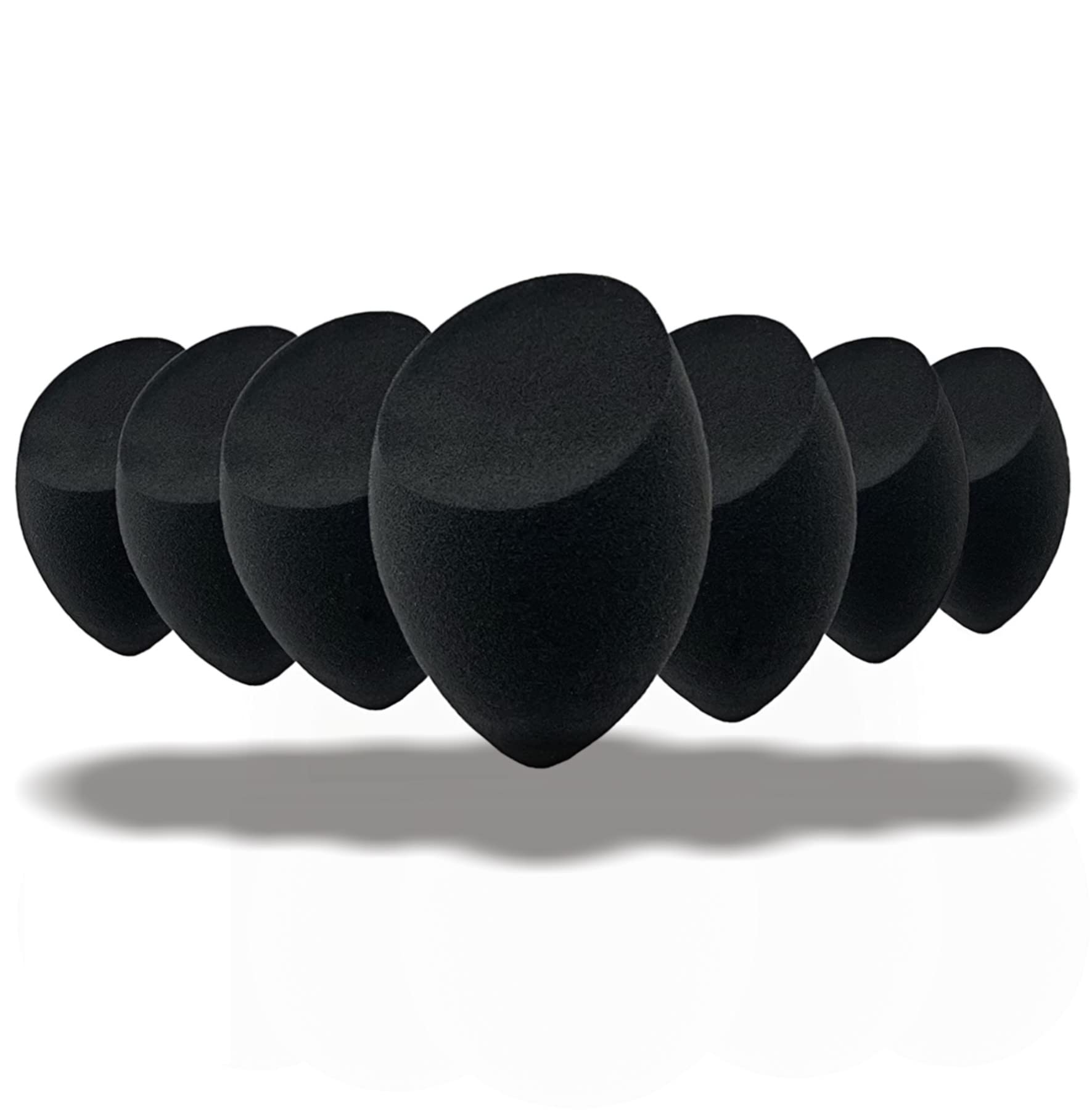 Jnran Makeup Sponges For Foundation Black Beauty Blender Sponge Pack 7pcs Makeup Sponges For Blending Face Sponge For Makeup Applicator Sponge beauty blender pack Makeup Blender Set Cosmetic Sponges