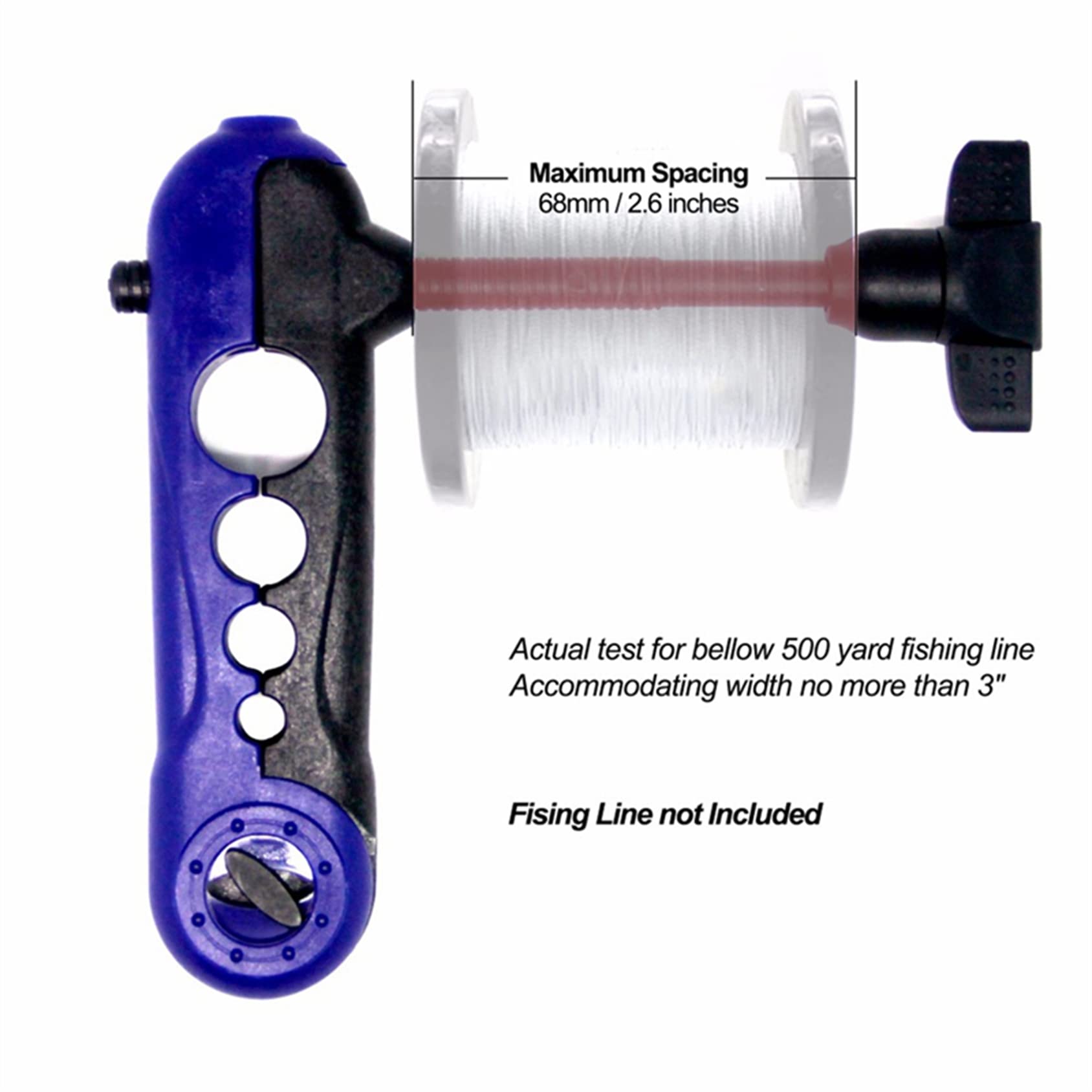 IEAKDCD Universal Portable Fishing Rod Spool Winder Adjustable Wire Clip Winder Board Spooling Tool(Blue Black)