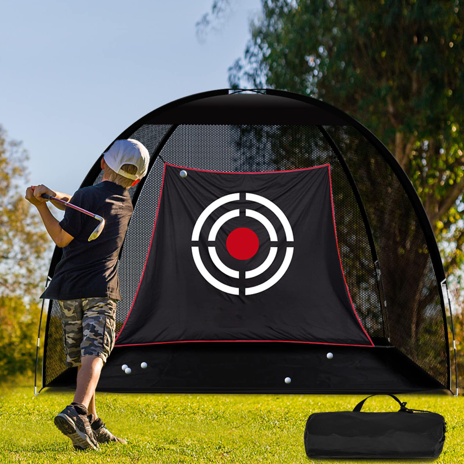 Indoor Golf Practice Net Golf Nets for Backyard Kids Golf Nets Indoor&Outdoor Golf Practice Hitting Nets Portable Golf Training Equipment 6.7x5x3.3FT