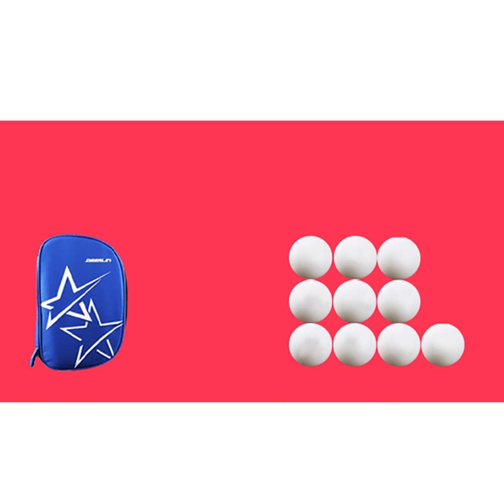 Hewen-Ping Pong Set Durable Portable Pingpong Paddle Table Tennis Racket Ping Pong Bat Set with 1 Rackets, 10 Balls Table Tennis Bat (Size : Long)