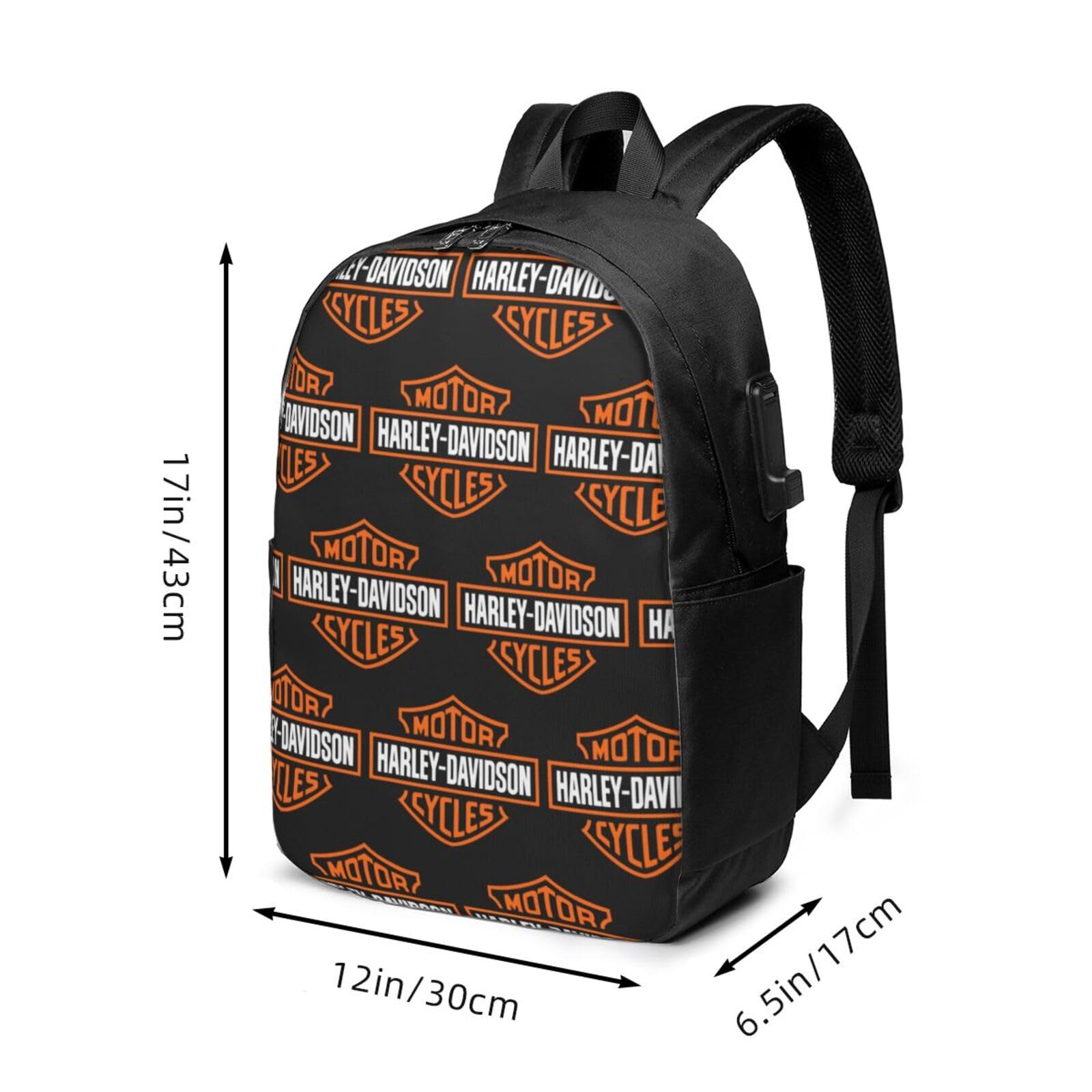 Harley Large Capacity Backpack Davidson Logos Laptop Backpack Men'S And Women'S Travel Bag