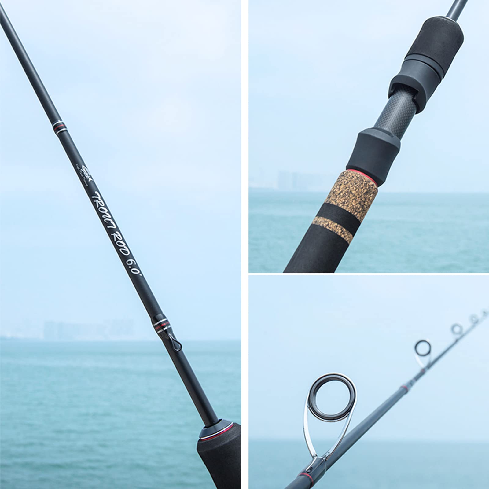 GOOFISH® Solid Nano Blank Series,Lightweight Ultra Light Fishing Rod,6.0'(180cm) Fuji Setting Two Tip Action Trout Bass Spinning Rods