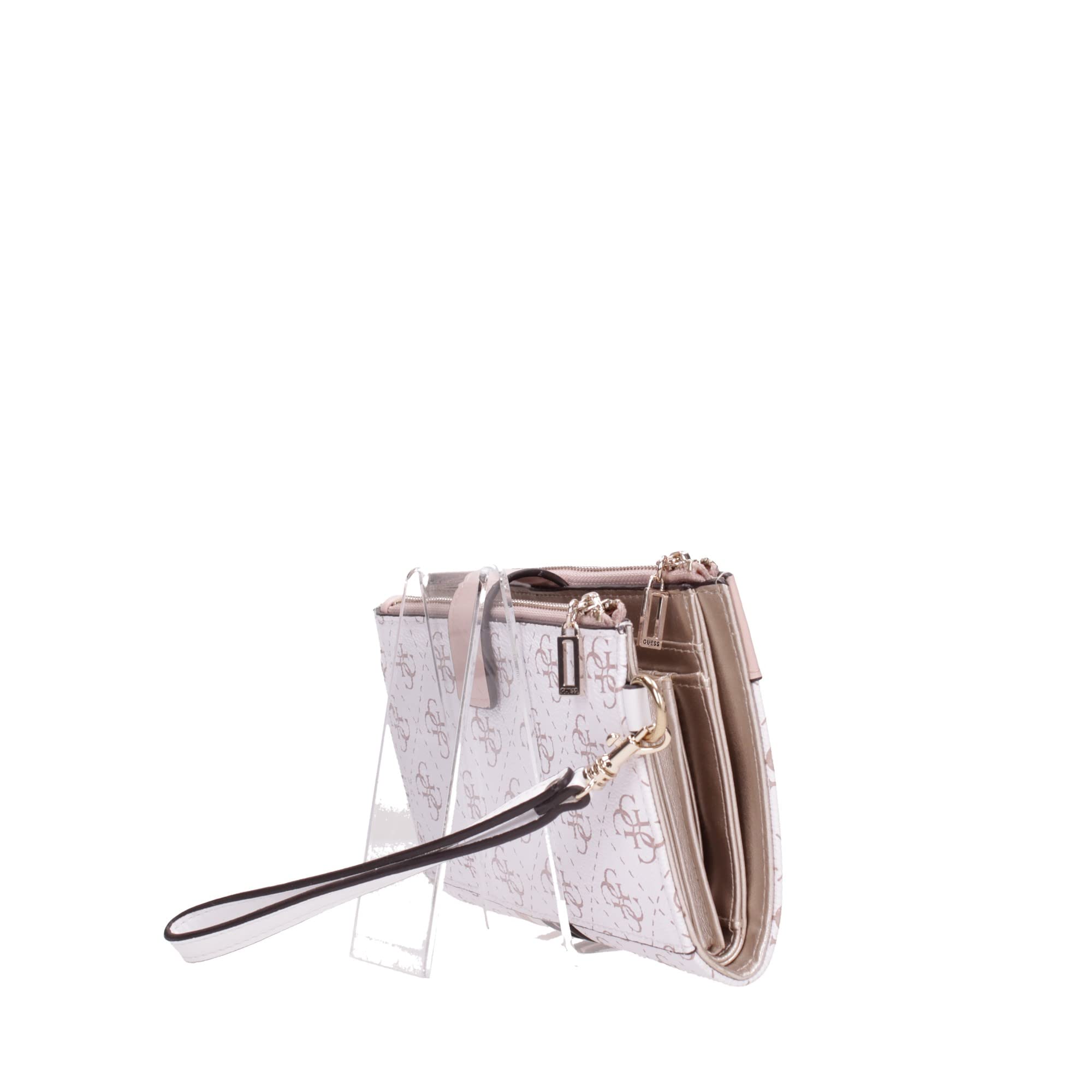 GUESS womens Kasinta Double Zip Organizer Wallet, White Multi, one size US