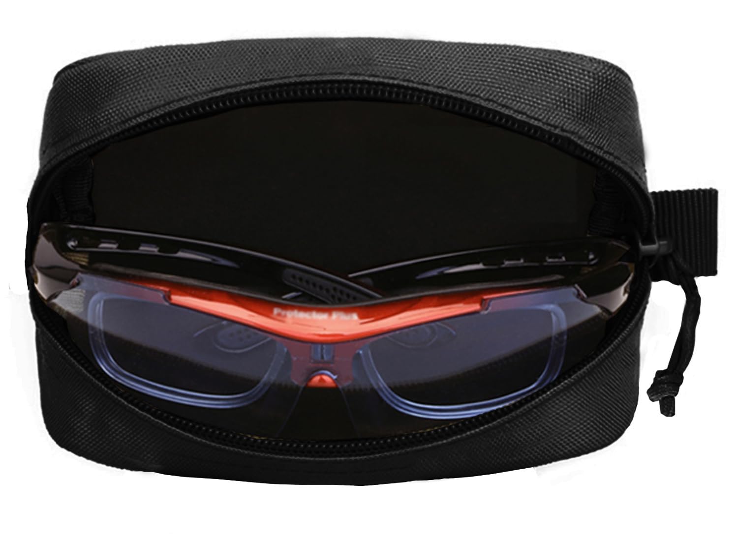 JOCTUBO Tactical Glasses Case Molle Glasses Pouch. Portable Eyeglasses Cases Eyewear Box. Eyeglass Case with Clip (Black)