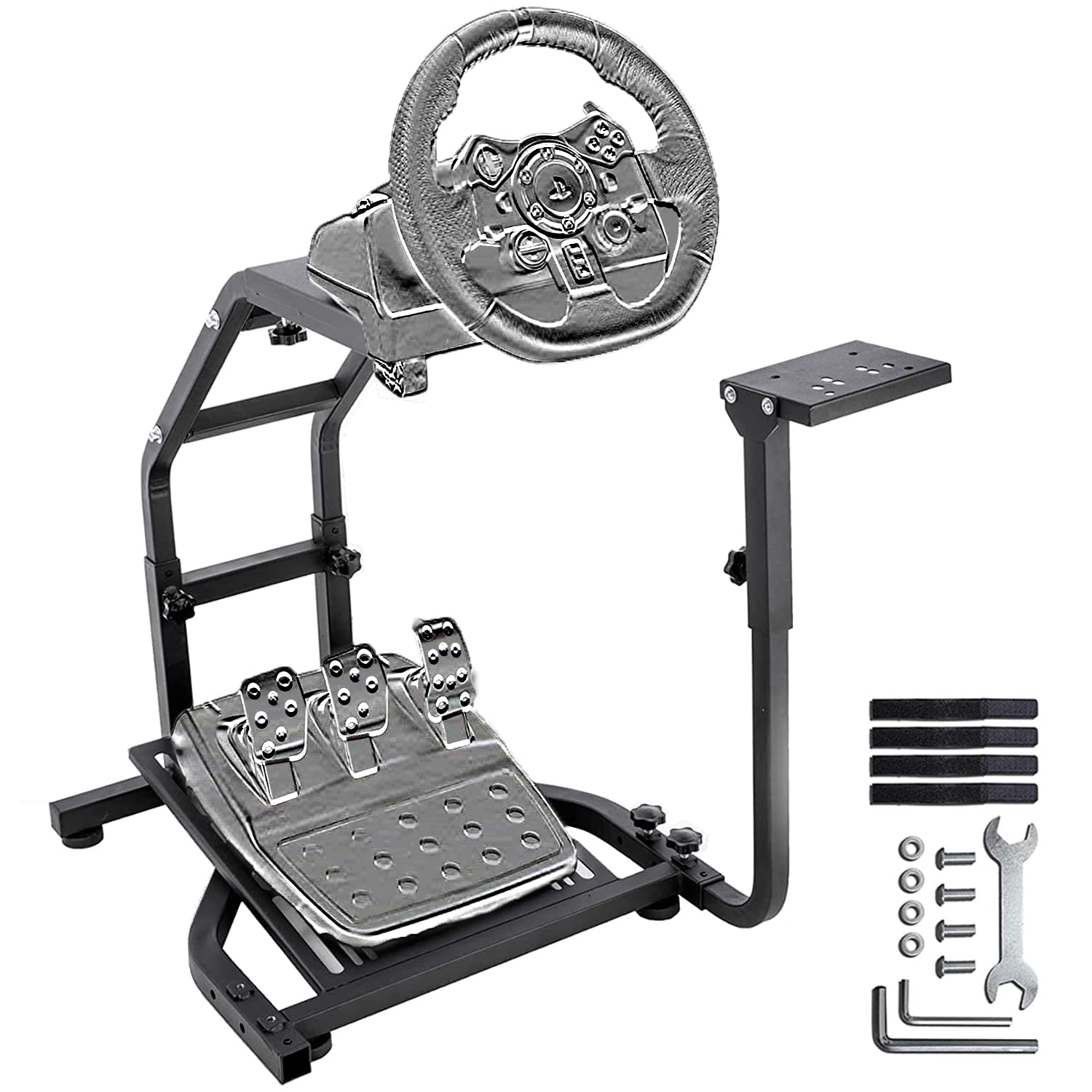 Hottoby Racing Steering Wheel Stand G29,Height Adjustable Racing Simulator Stand,fits for Logitech G25 G27 G290 G923 Racing Wheel and Pedals Not Included