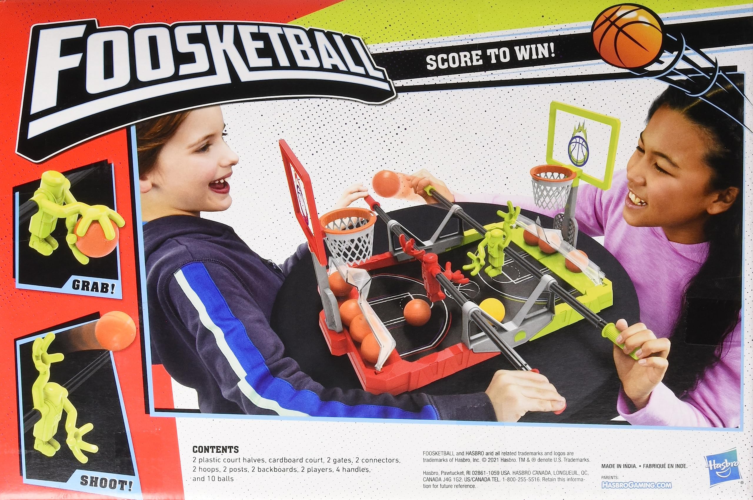 Hasbro Gaming Foosketball, The Foosball Plus Basketball Shoot and Score not searched Tabletop Game for Kids Ages 8 and Up, for 2 Players