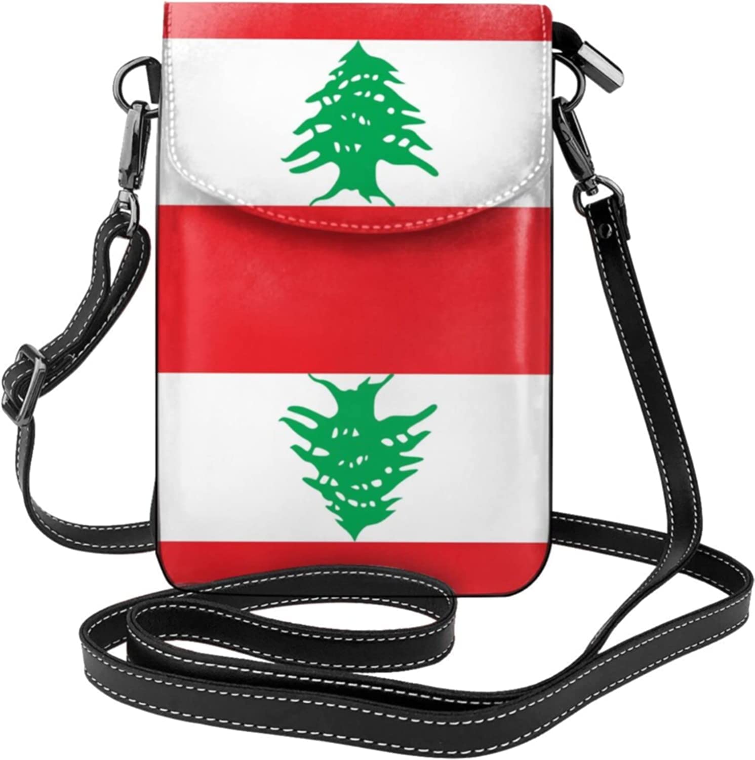 Lebanese Flag Small Crossbody Bag Cell Phone Pouch for Women Wallet Bag Coin Purse