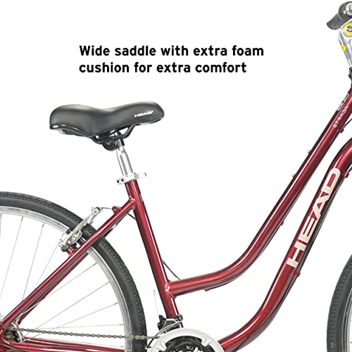 Head Strada 700c Step-Through Comfort Bike Maroon in 2 Sizes