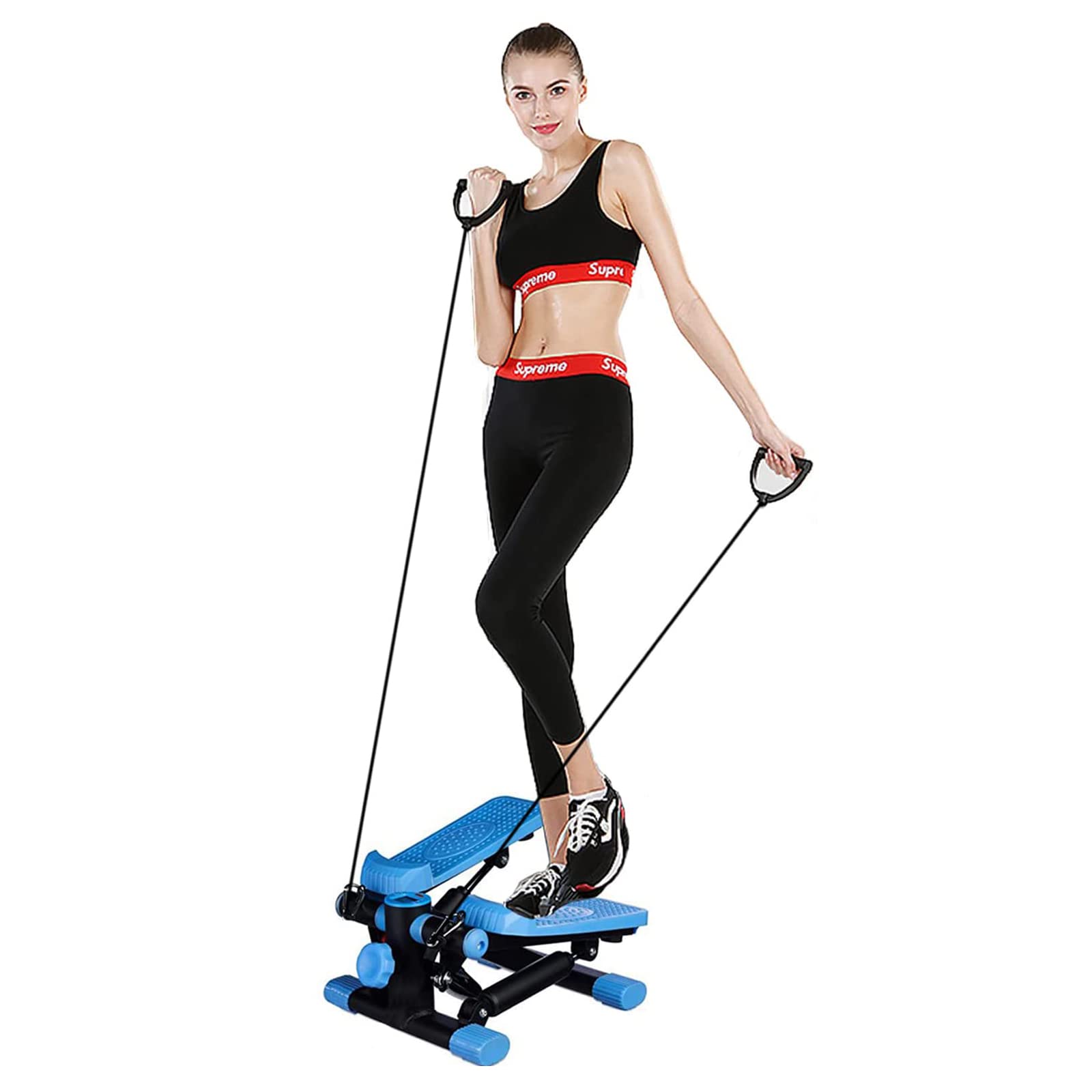 IRELOJ Mini Home Stepper with Training Computer, Endurance Training Home Fitness Equipment, Stepper with Resistance Band, Support 380 Pounds