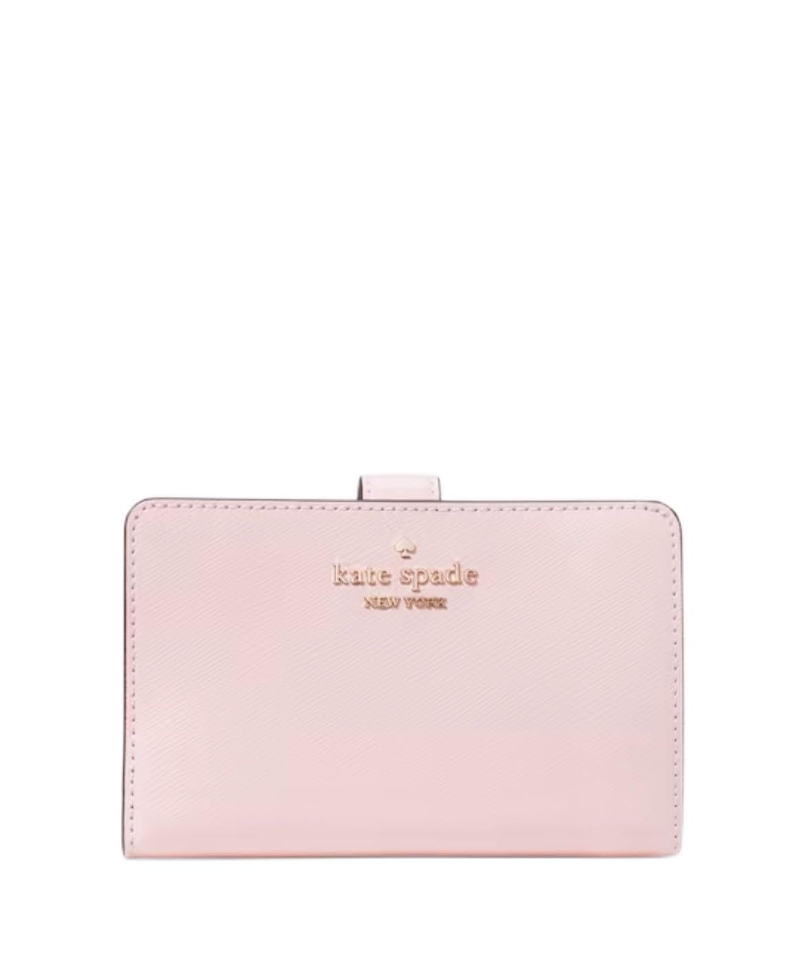 Kate Spade Madison Saffiano Leather Medium Compact Bifold Wallet (Conch Pink)
