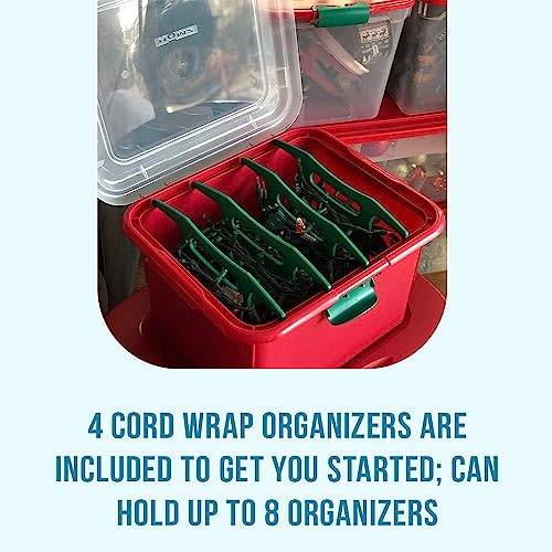 HOMZ 7875RBGLDC.02 Light Organizer Holiday Plastic Storage Container, 2 Pack, Red and Green, 2 Sets