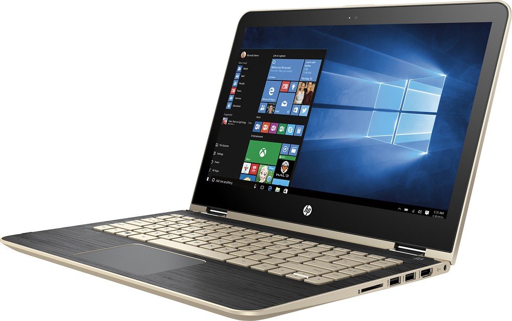 HP 2016 X360 Touchscreen 13.3-inch FHD 1920 x 1080 2-in-1 Convertible Laptop (Intel Core i5-6200U, 8GB RAM, 128GB SSD, HDMI, IPS, Backlit Keyboard, Bluetooth, 802.11ac, Win10- Modern Gold)