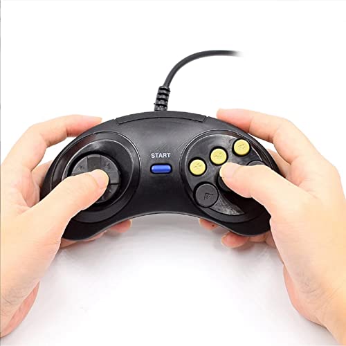 Jamal 2 X 6 Button Game Controller for SEGA Genesis Black