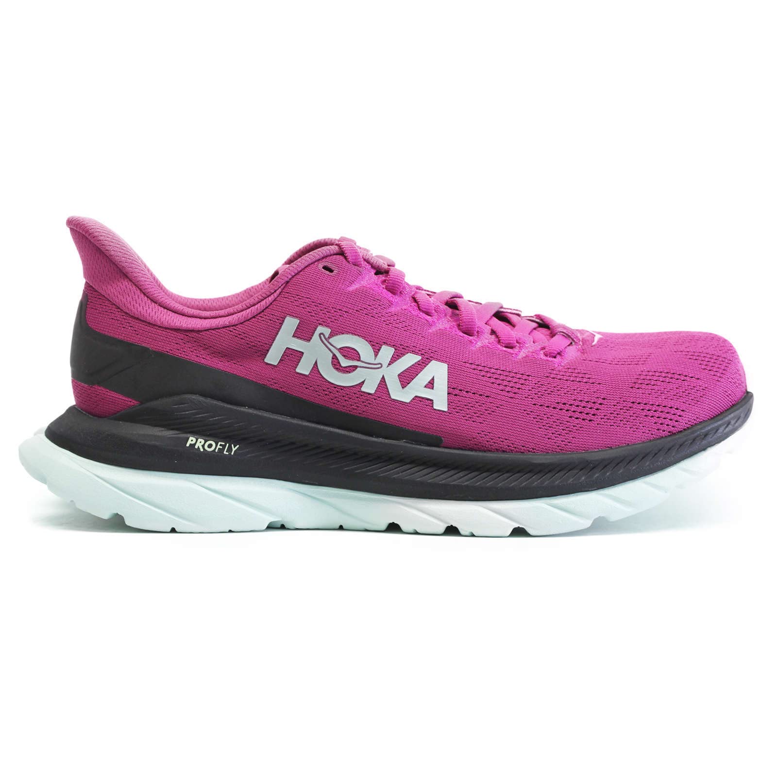HOKA ONE ONE Womens Mach 4 Mesh Festival Fuchsia Black Trainers 7 US