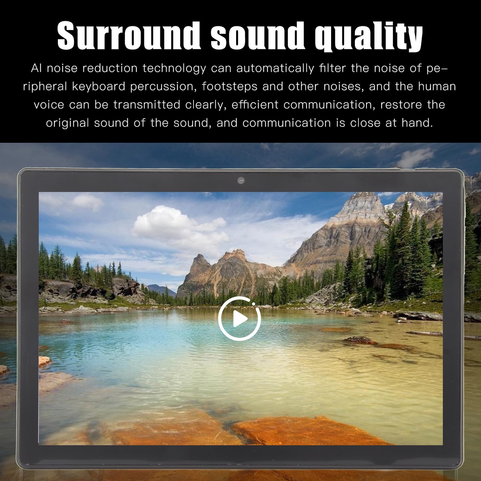 HEEPDD 2 in 1 Tablet 10.1 Inch Tablet 5.0 100-240V 2.4G 5G WiFi 7000mAh 8G 256G 8 Core CPU with Keyboard for Android 12 for Office (US Plug)