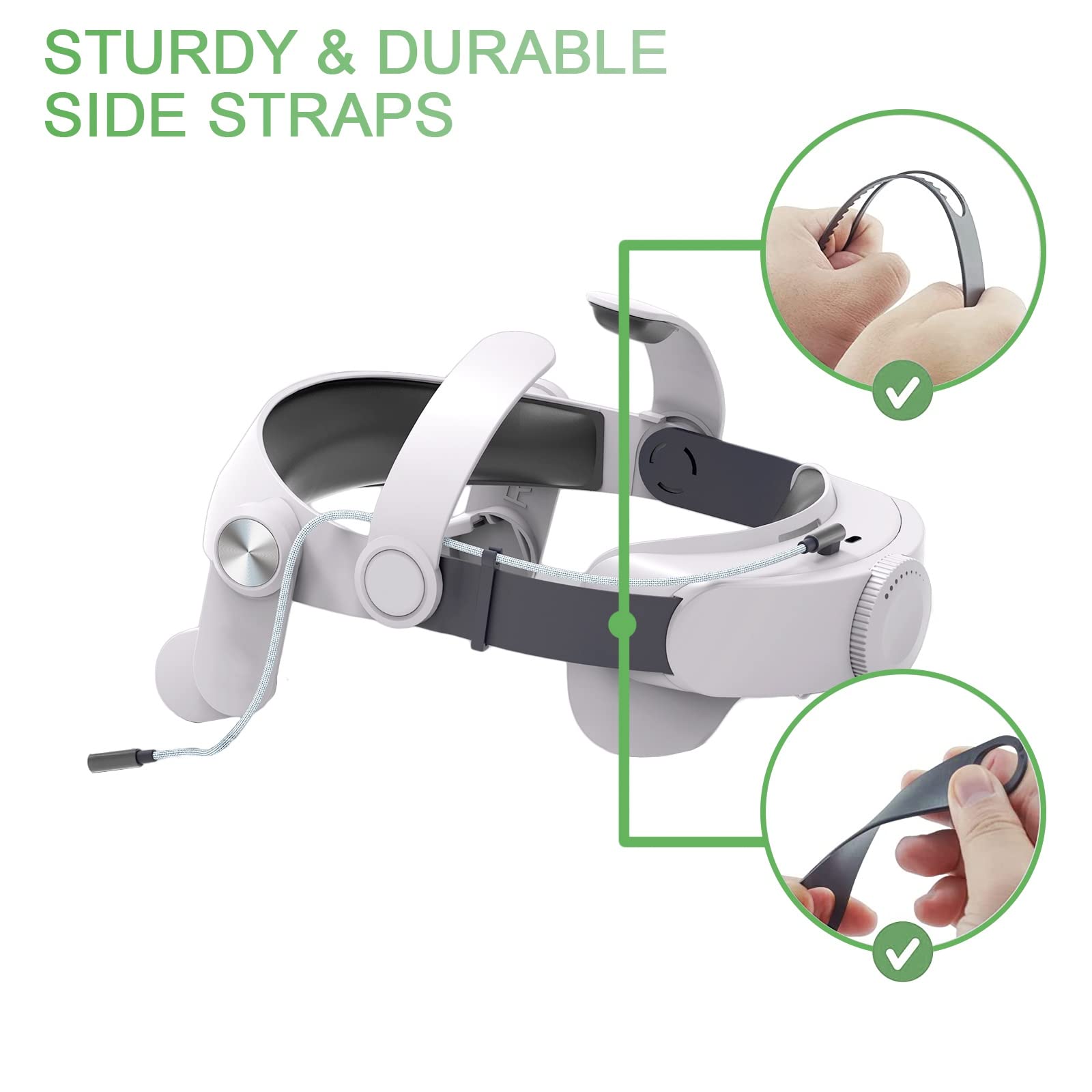 Head Straps for Oculus Quest 2 with T2 Power, Magnetic Connection Adjustable Elite Strap Replacement for VR Headset, Enhanced Support and Reduce Pressure Oculus 2 Accessories for Children and Adults