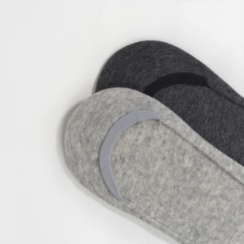 GPPZM 5 Pairs Men's Socks Summer Cotton Large Size Boat Socks Solid Color Invisible Silicone (Color : D, Size : Plus Size)