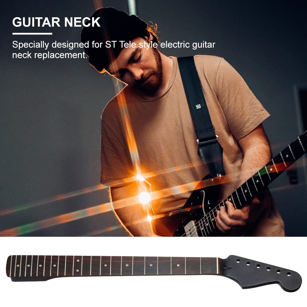 Guitar Neck 22 Fret Maple Fretboard Guitar Neck Guitar DIY Parts Replacement for ST Style Matt black