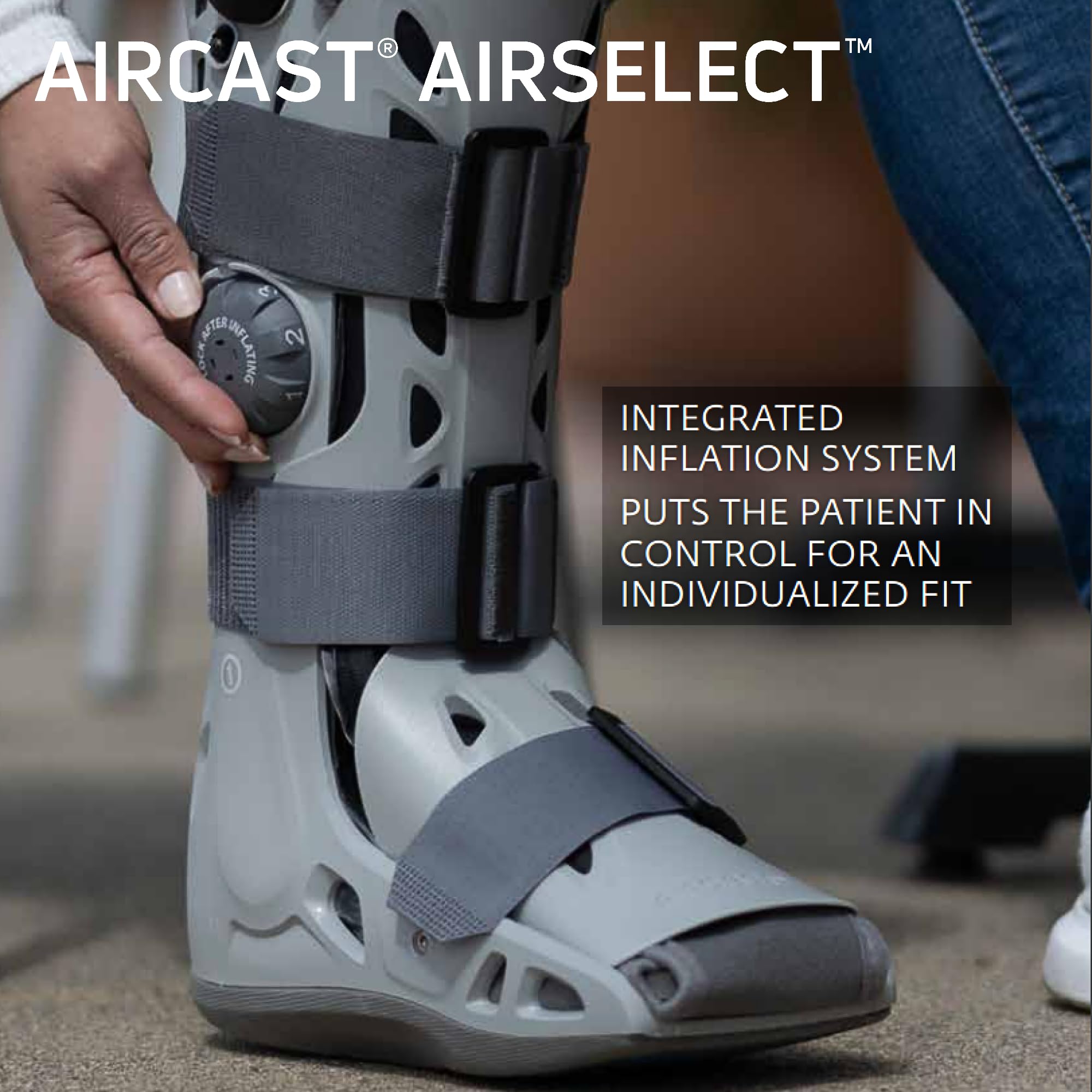Lumintrail Aircast Walking Boot for Sprained Ankle, Orthopedic Boot, Medical Walking Boot with Air Cast Tube Stretch Boot Sock, Airselect Standard Walking Boot, XL, Bundle with a Drawstring Bag