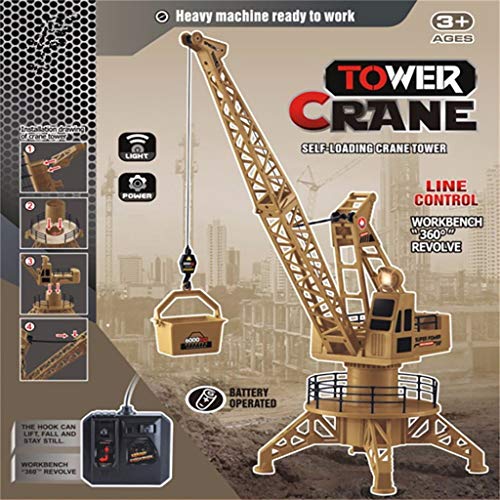 IFOTIME Engineering Gifts Set DIY Control Vehicle Toy Tower Electric Kid Remote Helicopter Looping (Yellow, One Size)