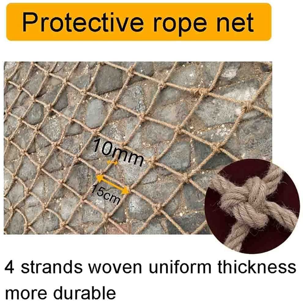 Multi-Purpose Child Pet Cat Safety Anti-Fall Net, Children Safety Anti-Fall Rope Net - Parrot Net Climbing Hemp Rope Netting Balcony Stairs Garden Protection Net Ceiling Hanging Br