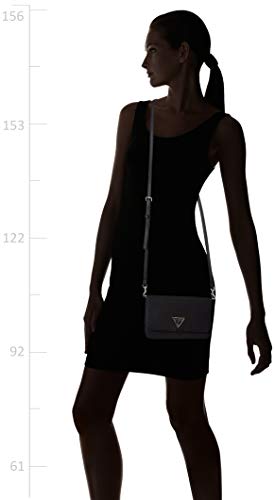 GUESS womens Noelle Crossbody Flap Organizer, Black, One Size US