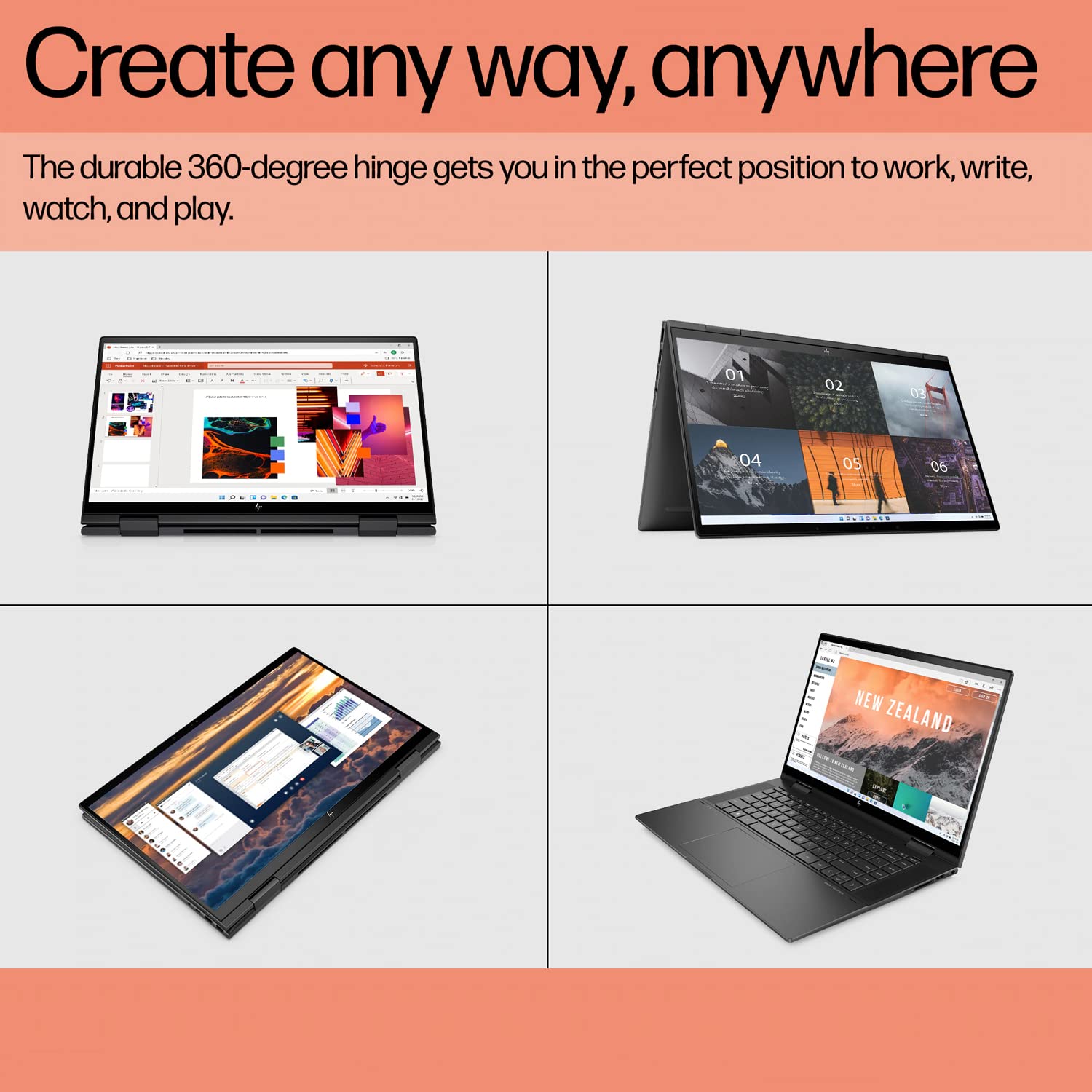 HP Envy X360 2-in-1 Laptop, 15.6" IPS Touchscreen, AMD Ryzen 7 5825U Processor, Backlit Keyboard, Fingerprint Reader, Wi-Fi 6, Audio by Bang & Olufsen, Windows 11 (32GB RAM | 2TB PCIe SSD)