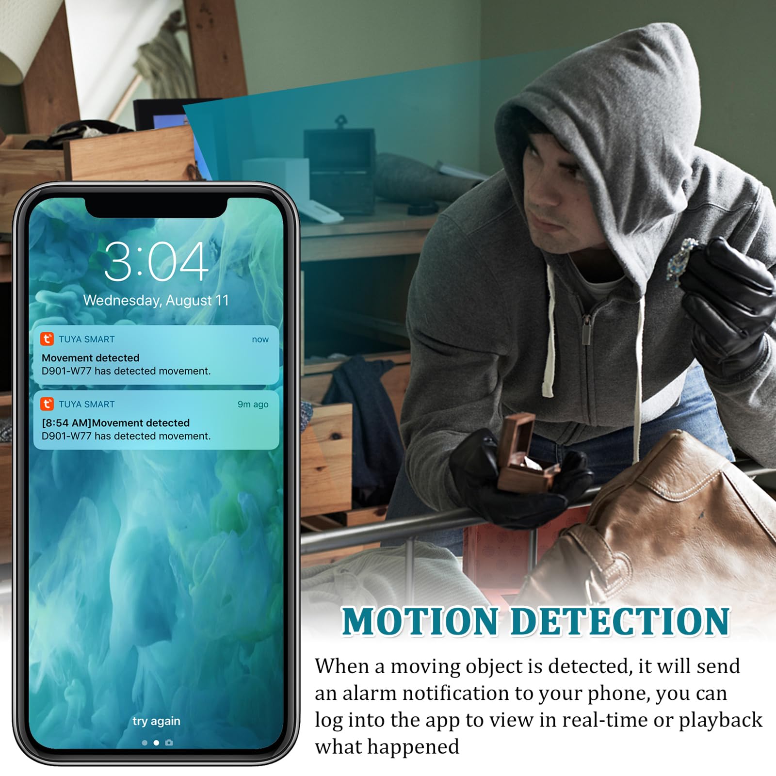 Hidden Camera Photo Frame, 1080P Spy Camera with WiFi Real-Time, Motion Detection Video Picture Frame Camera, Nanny Cam Mini Camera for Office Home Security