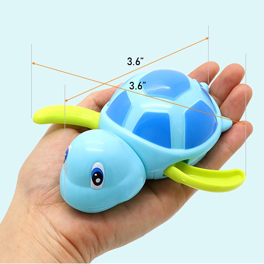Happy Trees 6 Pcs Bath Turtle Toy, Wind-Up Swimming Turtles, Bathtub Turtle Water Toy for Baby Toddler